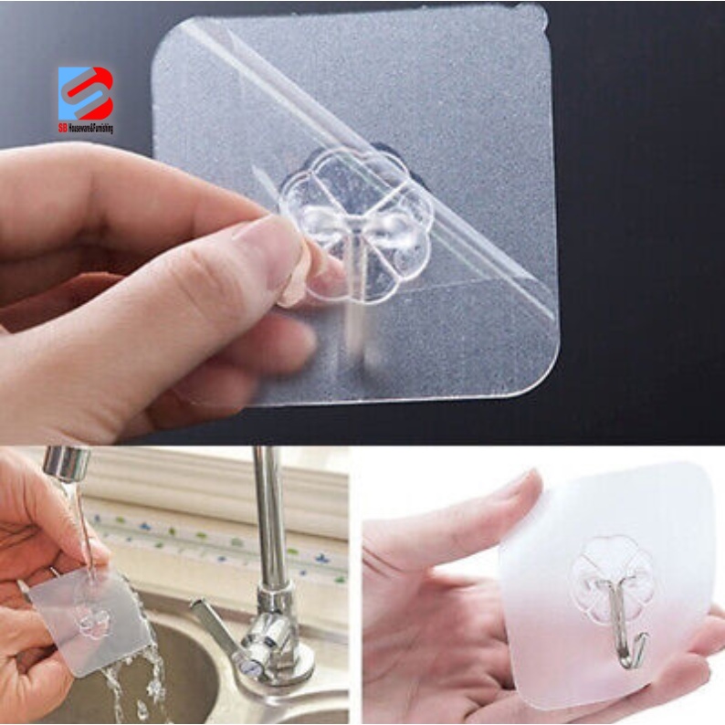 Seamless Hook, Adhesive Hook Without Nails Transparent Wall Hook ...