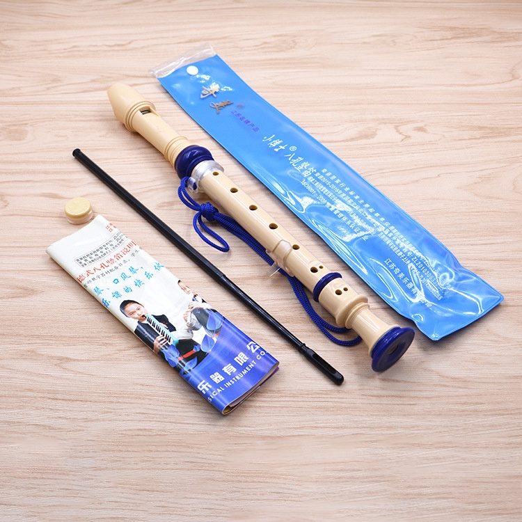 8 Hole Flute Recorder Fingering Soprano (Ivory-Look) With Fingering ...