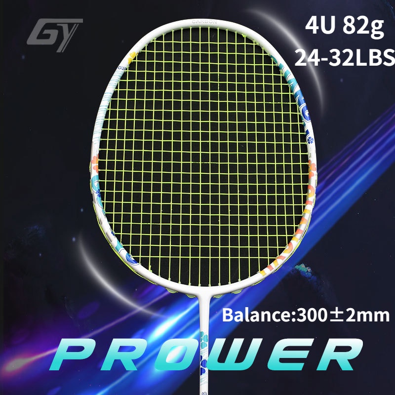 GY 4U 82g Professional Level Badminton Racket 24-32LBS Carbon Fiber ...