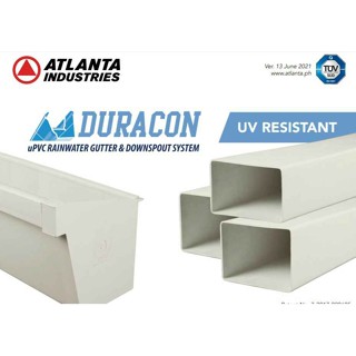 ATLANTA DURACON 3X4" X 4FT TUBULAR DOWNSPOUT, SQUARE PVC PIPE | Shopee ...