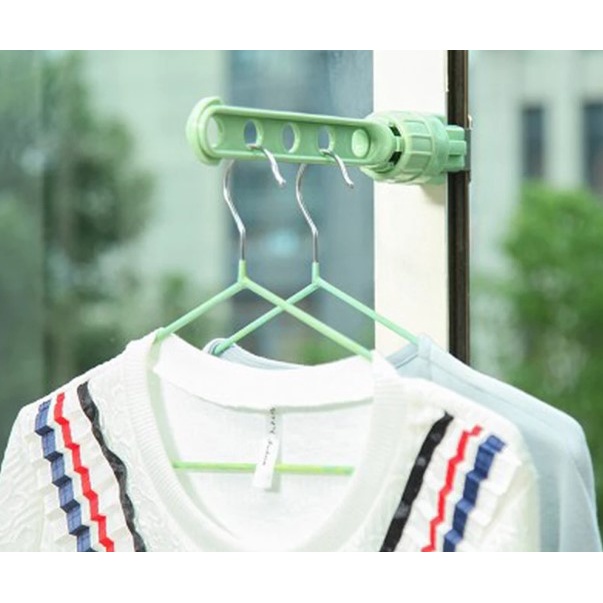 5 Holes Adjustable Clothes Hanger Window Frame Drying Rack | Shopee ...