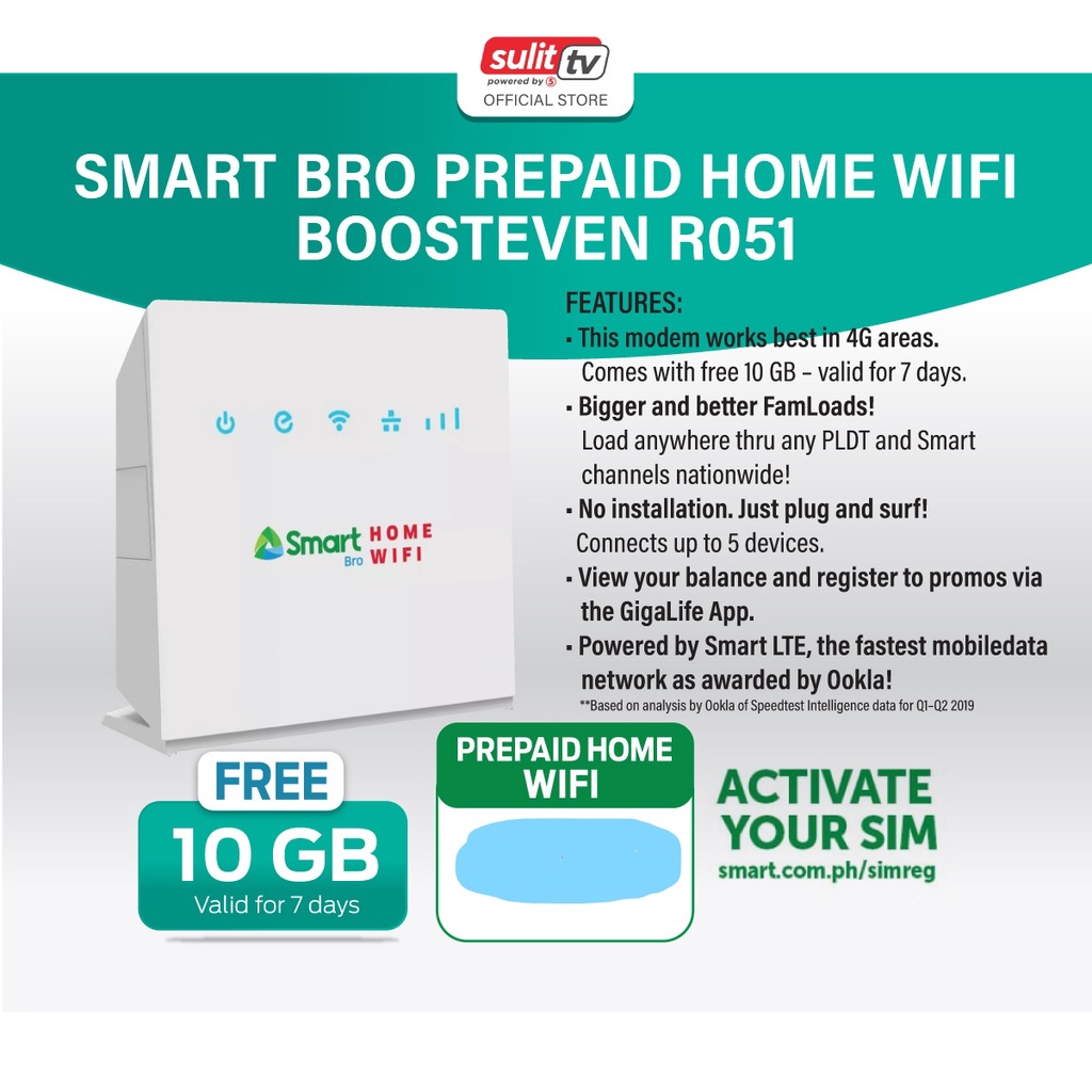 PLDT/ SMART Bro Prepaid Home Wifi LTE (Boosteven-R51) | Shopee Philippines