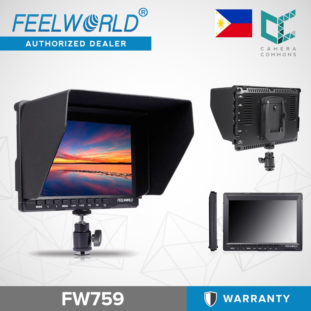 FEELWORLD FW759 7" IPS HDMI On-Camera Monitor with Sunshade and HDMI ...