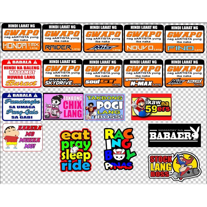 HINDI LAHAT BABALA EAT PRAY SLEEP BABAERO CHIX LANG VINYL STICKER ...