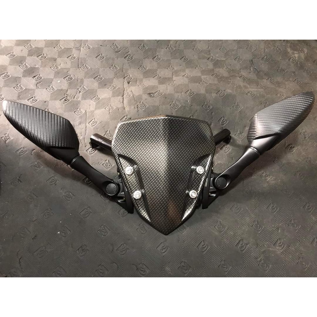 Aerox R25 side mirror with visor and bracket for V1 V2 sold as 1 set ...