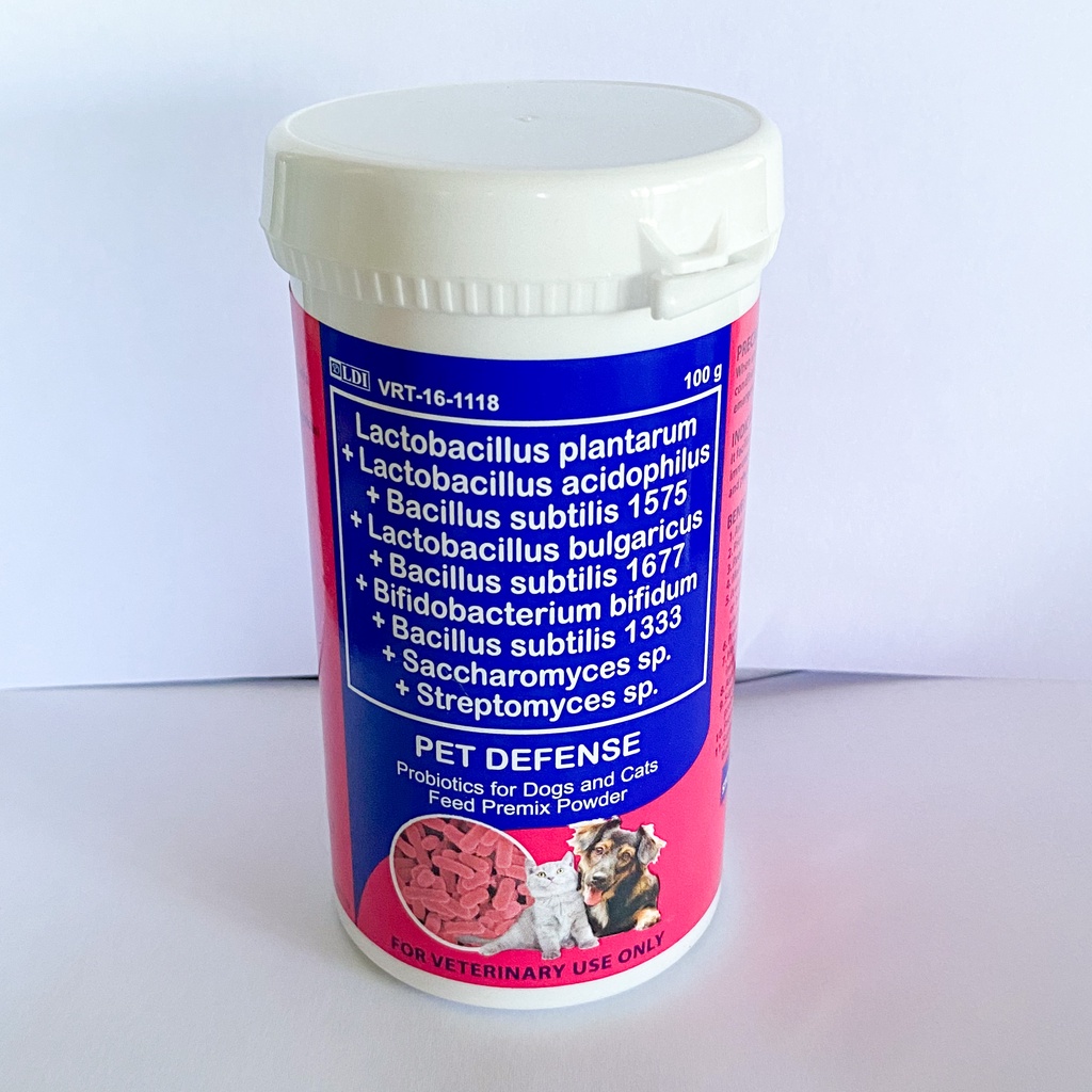 Pet Defense Probiotic Feed Premix Powder for Cats and Dogs 100g ...