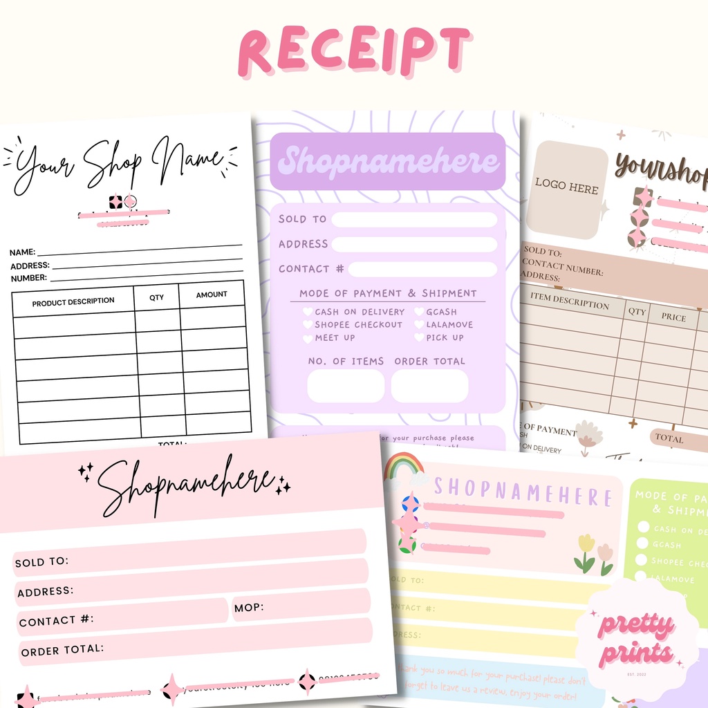 Receipt — Resibo Non-BIR/Official (15x10 cm a6 size) | Shopee Philippines