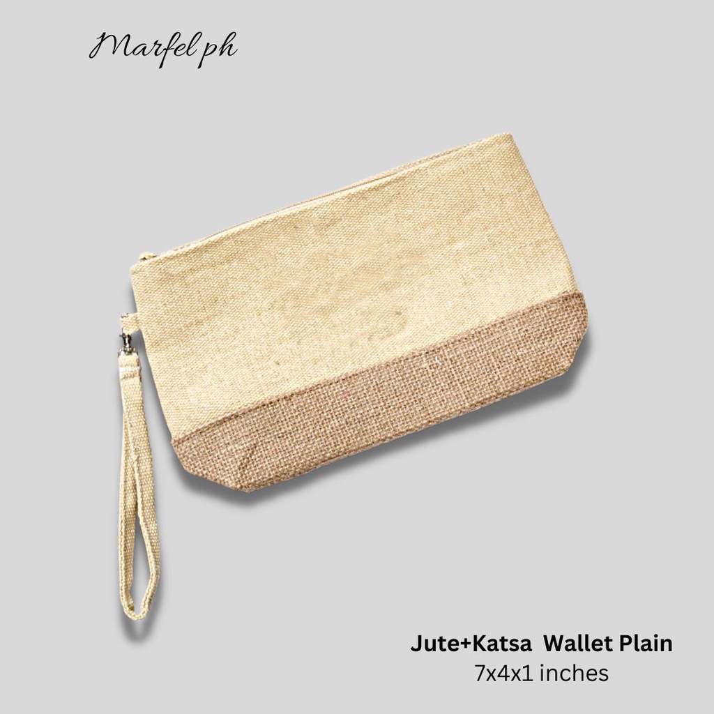 Plain Jute Burlap Abaca Bag Wallet Pouch Grocery Shopping Tote Bag ...