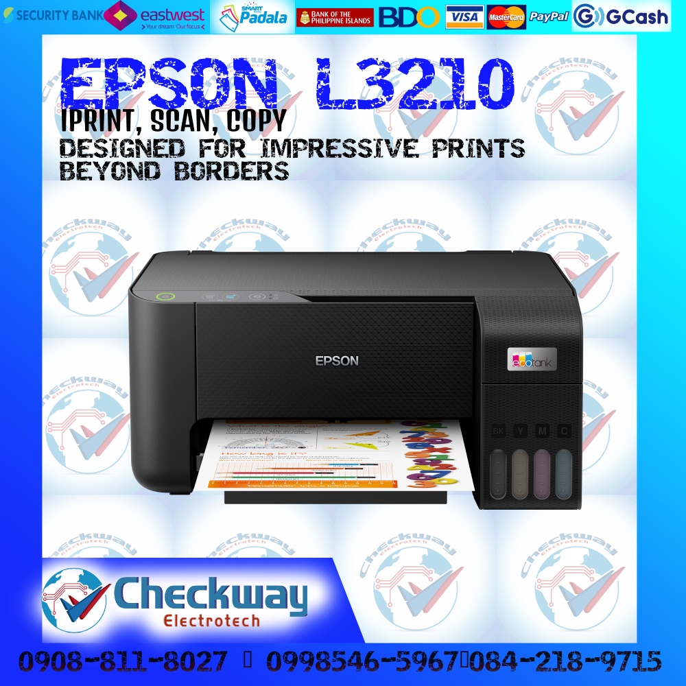 EPSON L3210| PRINT | SCAN | COPY | WITH FREE GENIUNE INKS | Shopee ...