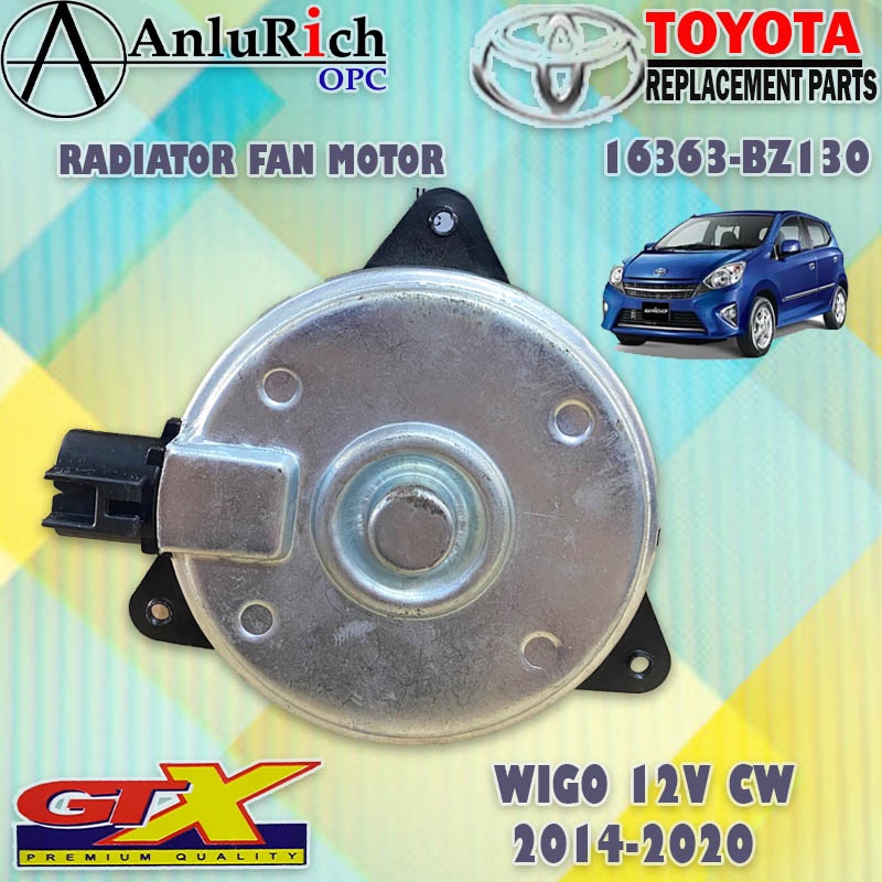RADIATOR FAN MOTOR TOYOTA WIGO 2014-2020 GTX PART NO: 16363-BZ130 ...
