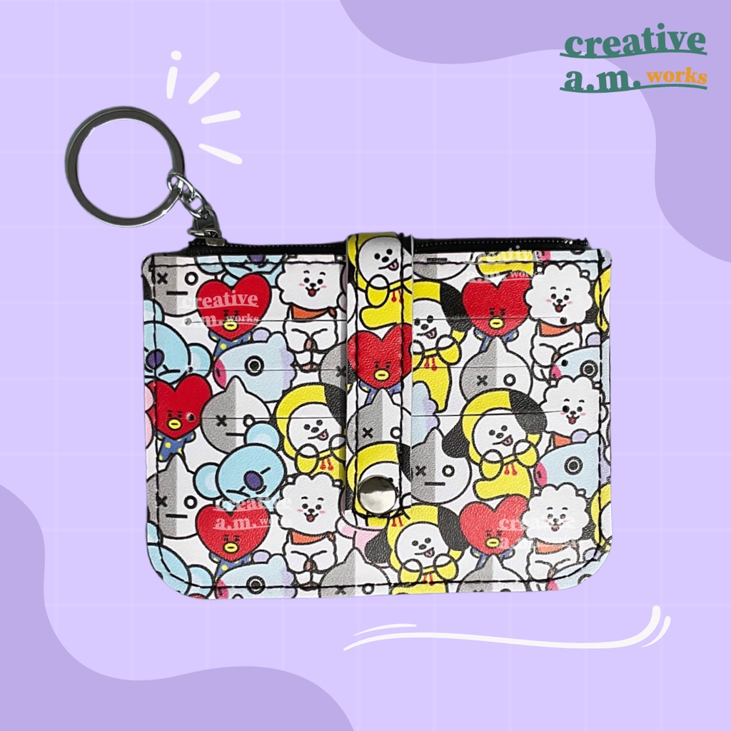 BT21 Coin Purse BTS Korean Small Wallet with Card Slot Holders - Zipper ...