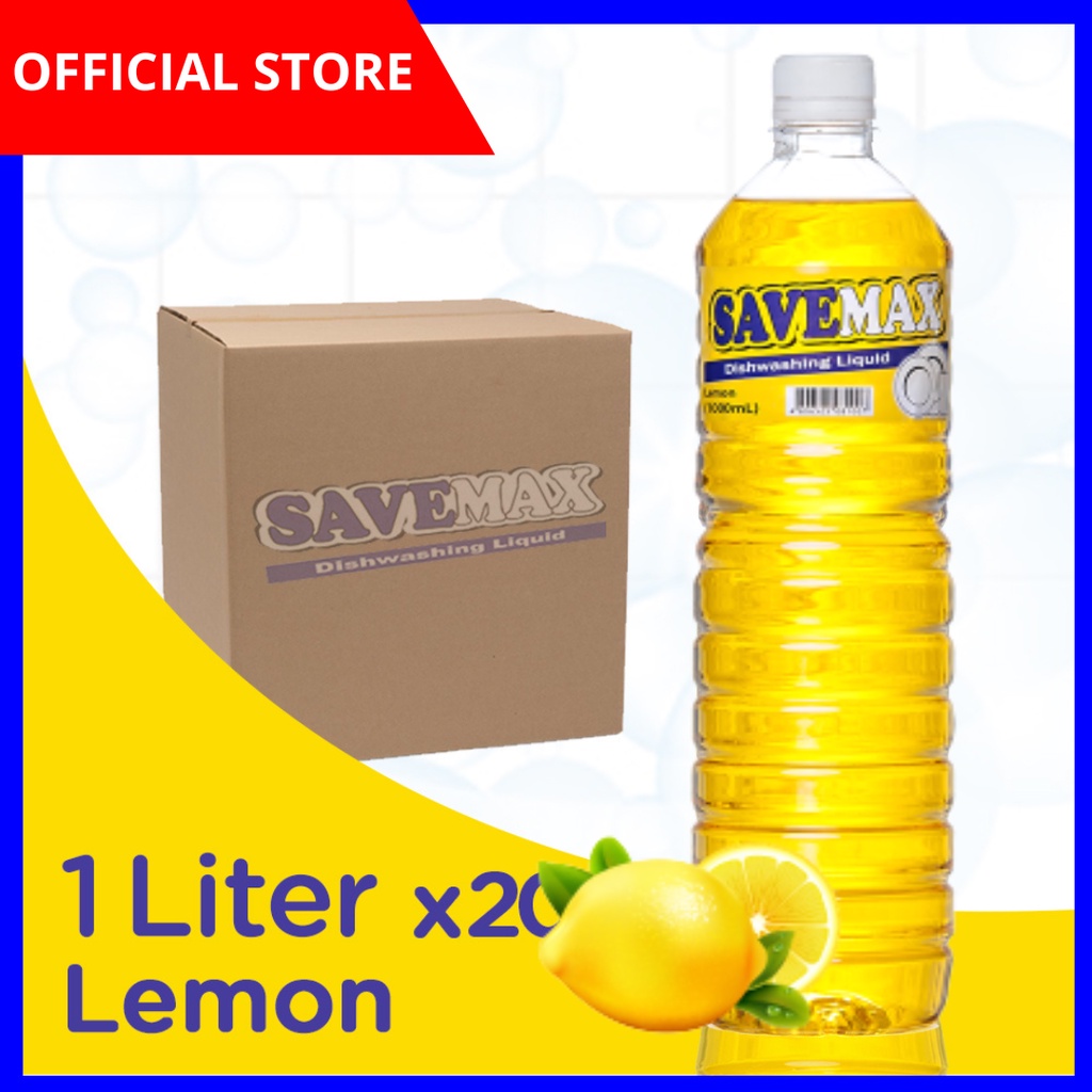 Savemax Dishwashing Liquid 1L x 20 pcs Bottles - Lemon (Yellow ...