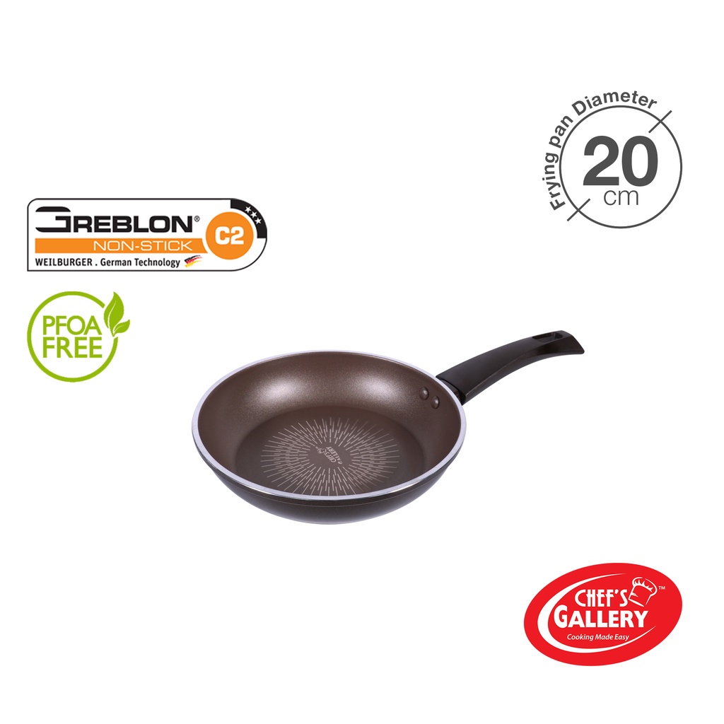 Chef's Gallery Gold Series Greblon C2 Non-Stick Frying Pan | PFOA Free ...