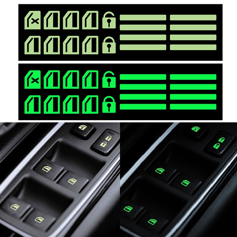 car window button luminous sticker switch lifter night fluorescent ...