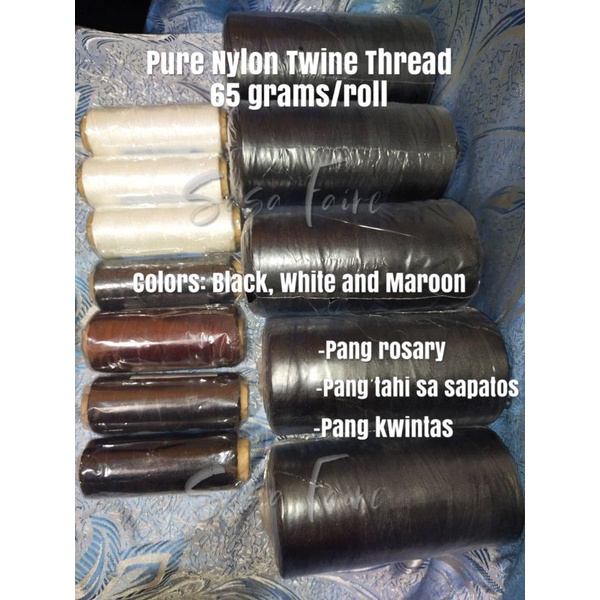 Pure Nylon Fishing Twine Thread 65g/pc. pantahi ng sapatos, Rosary Tali ...