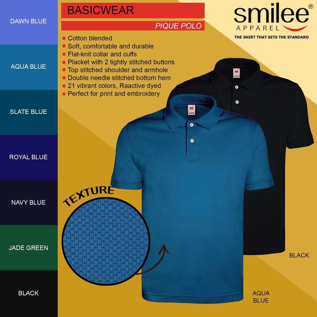 Smilee Apparel Basic Pique Polo Shirt 3 | Shopee Philippines