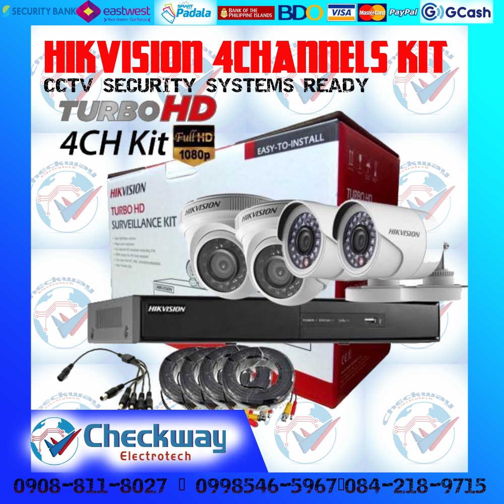 Hikvision 4-Channel Turbo HD 4.0 CCTV Kit - 720p 1MP, 4 Cameras - Complete Surveillance Solution ...
