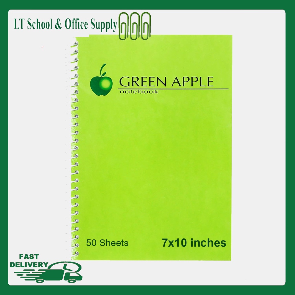 Green Apple Notebook side spiral type 50 Sheets | Shopee Philippines