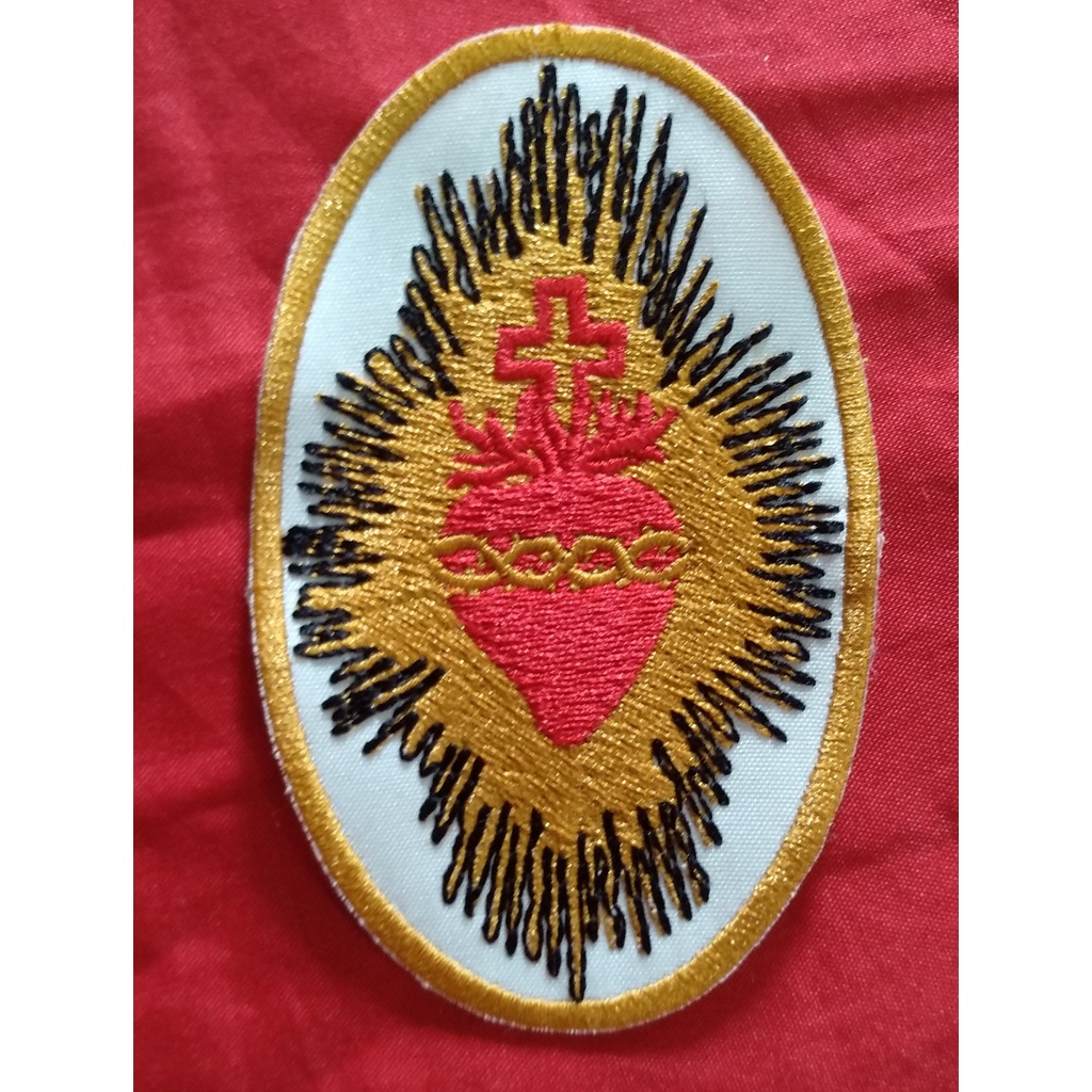 sacred heart jesus symbol logo prayer scapular patch embroidery ...