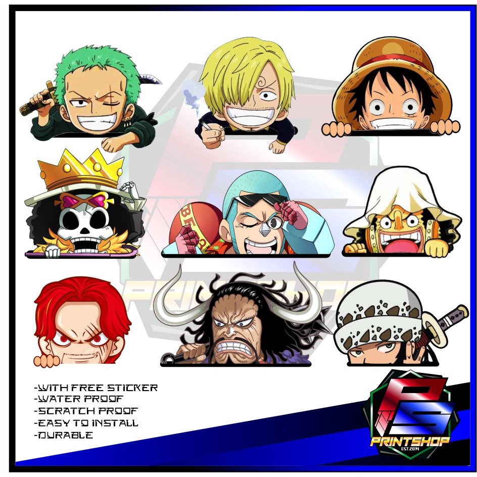 One Piece Peeking Chibi Stickers Printed Glossy Pre-cut | Shopee ...