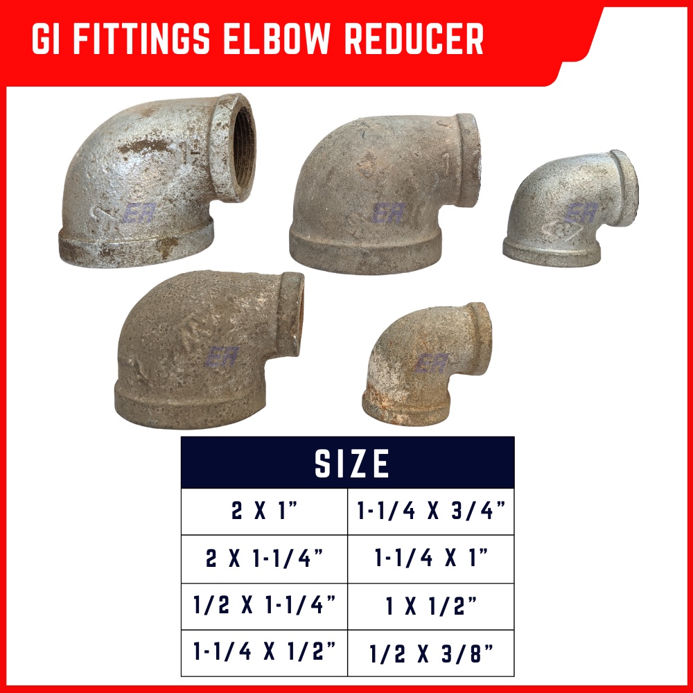 BODEGA SALE! GI Fittings Galvanized Iron Elbow Reducer (See Variation ...