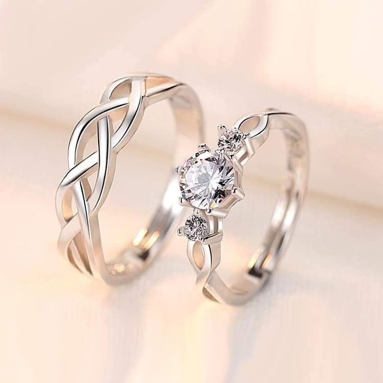 Premium Infinity Couple Promise Ring (2pcs) with Box Picture For Gift ...