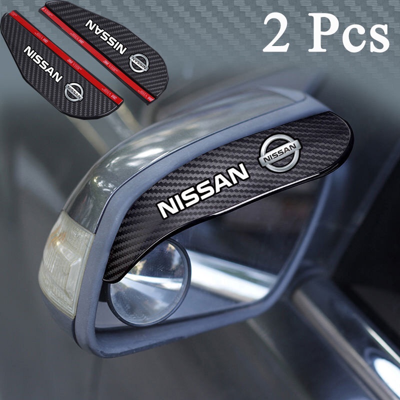 2Pcs Nissan Car Rearview Straw Rain Eyebrow Reflective Baffle fit ...