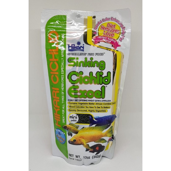 Hikari Sinking Cichlid Excel Mini Pellet Fish Food 342g | Shopee ...