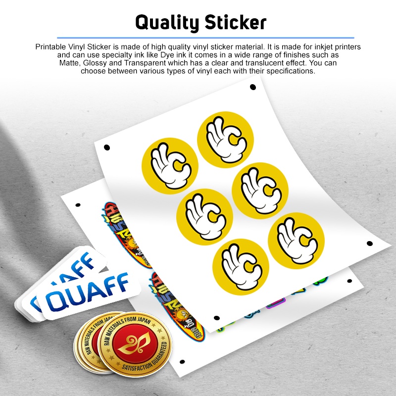 QUAFF Vinyl Inkjet Sticker A4 Size for Label & Stickers (20 sheets ...