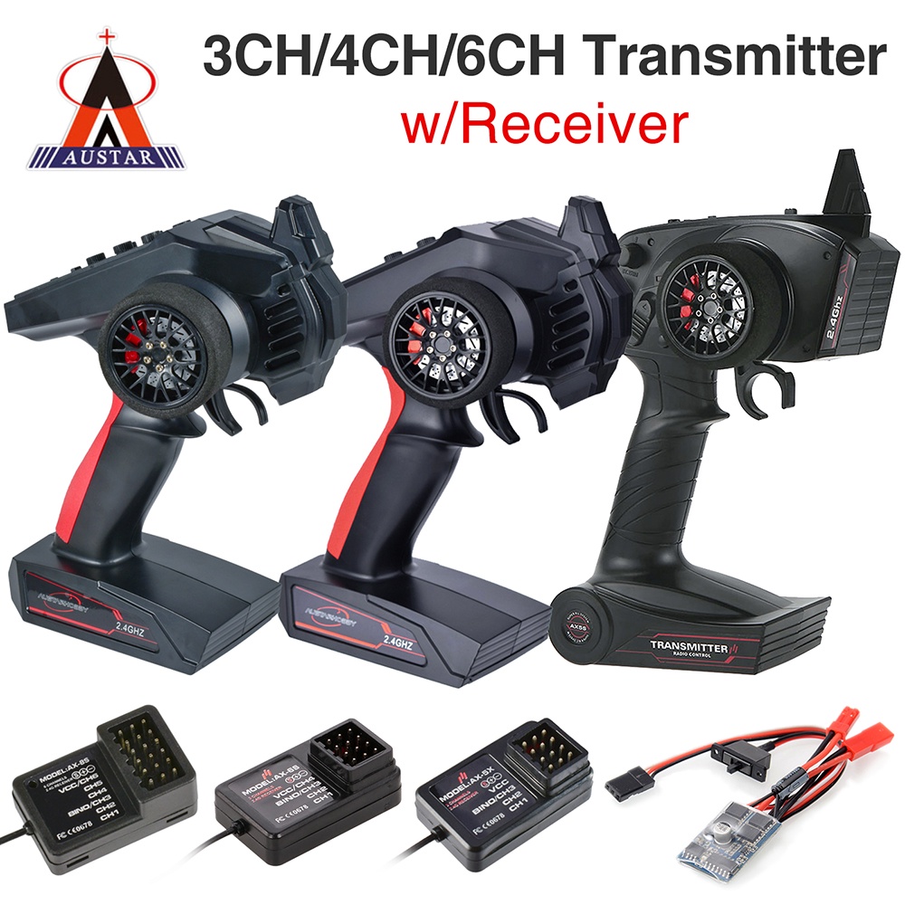 AUSTAR Control 3CH 4CH 6CH RC Transmitter and Receiver 2.4G Universal ...