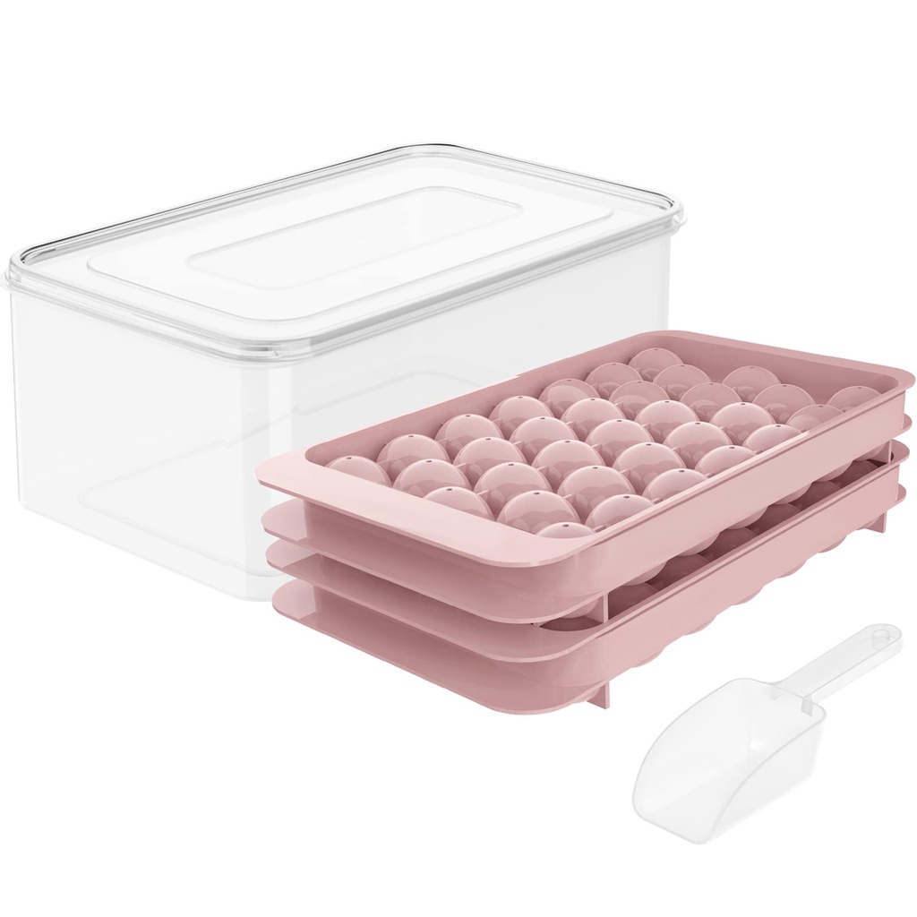 Ice Cube Tray Round Ice Ball Maker for Freezer Circle Ice Trays Making ...