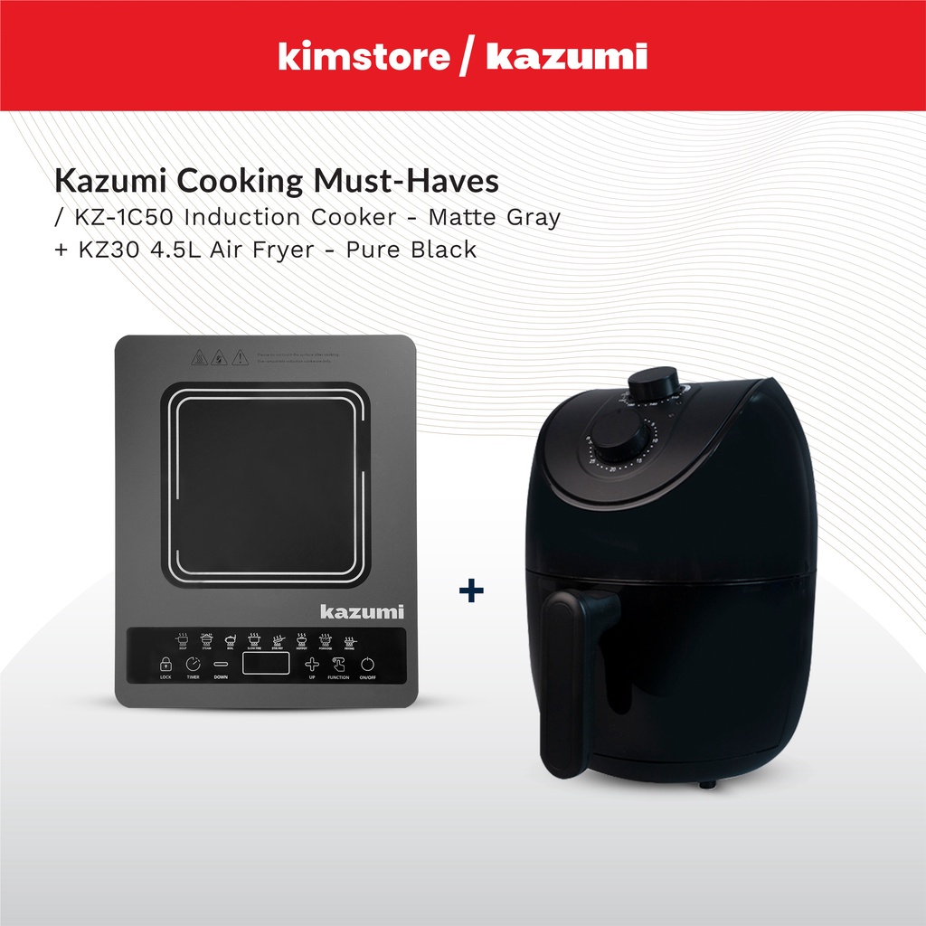 Kazumi Bundle Home & Kitchen Essentials: Air Fryer, Grinder, Deep Fryer ...