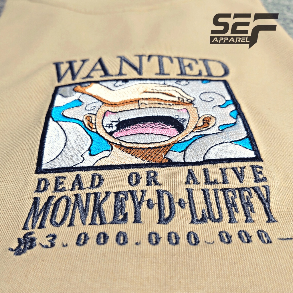 SEF Apparel Embroidered Wanted Poster Of sun God Nika Luffy One Piece ...