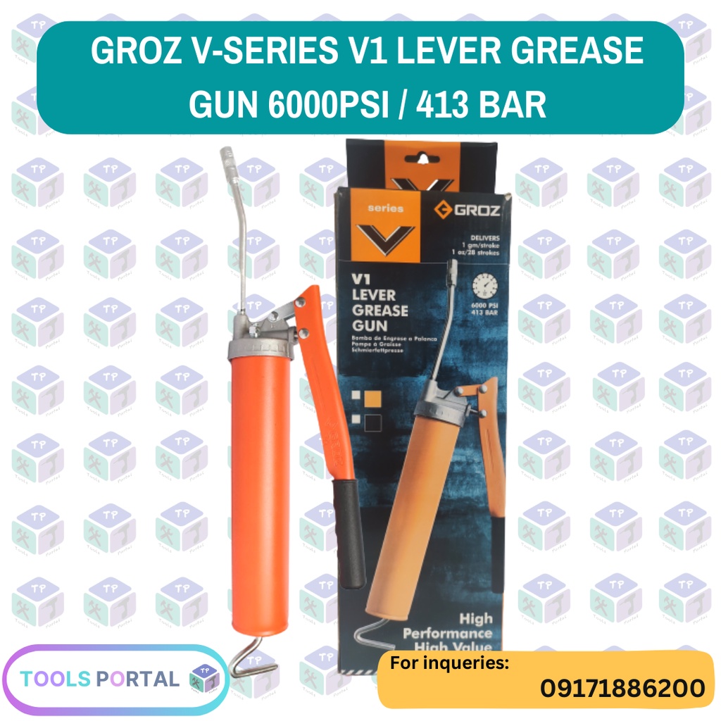 Groz V-SERIES V1 Lever Grease Gun 6000PSI / 413 Bar | Shopee Philippines