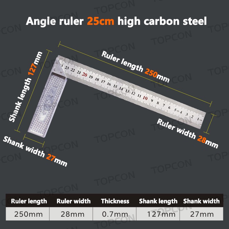 90 degree stainless steel L shape square ruler 10" 12"(per pc) | Shopee ...