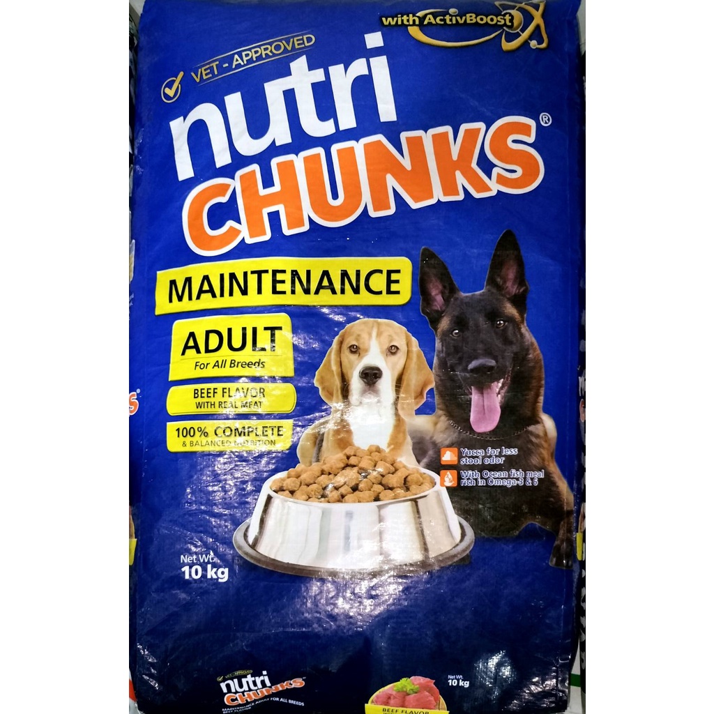 NUTRI CHUNKS MAINTENANCE ADULT BEEF 10KG BAG | Shopee Philippines