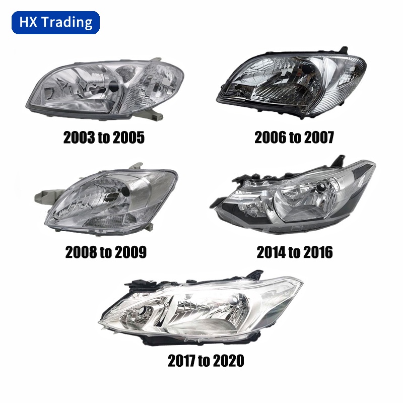 Toyota Vios Headlight 2003-2017 Front Head Light 2005 2006 2007 2008 ...