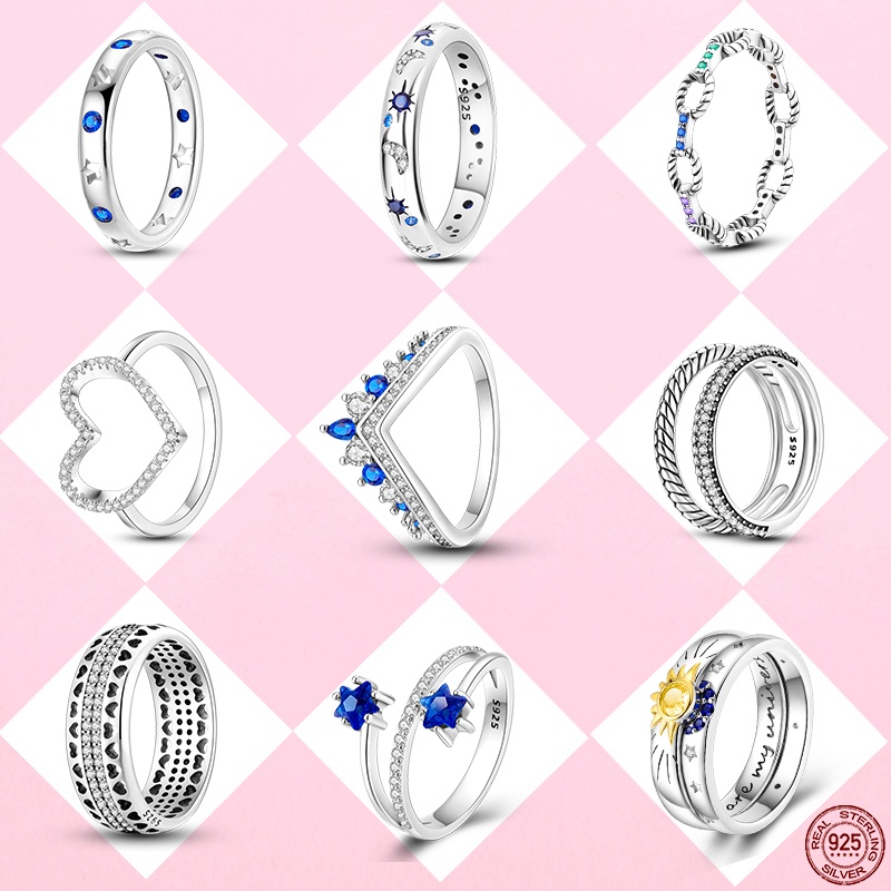 2023 New 925 Sterling Silver Star Moon Sun Women Fashion Stackable ...