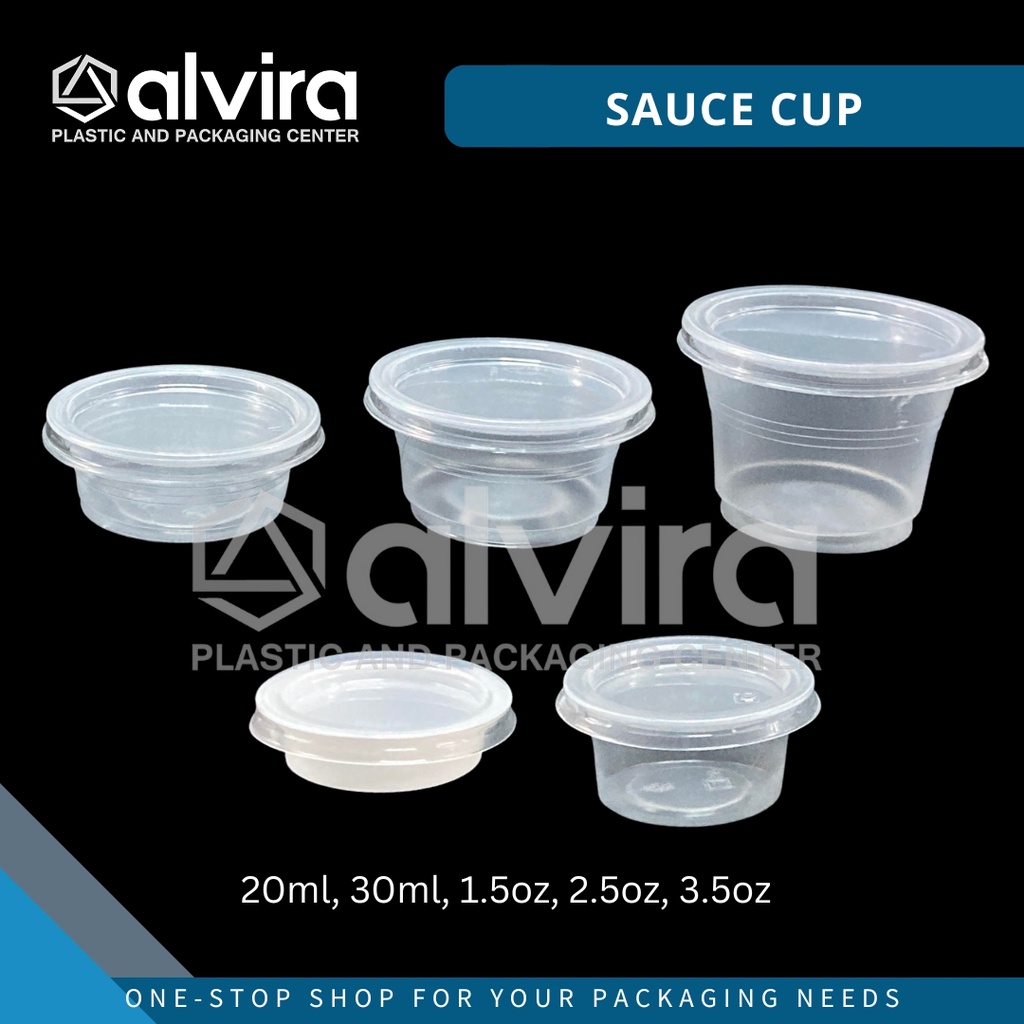 100pcs Gravy Sauce Cup with Lids 30ml, 1.5oz, 2.5oz and 3.5oz | Shopee ...