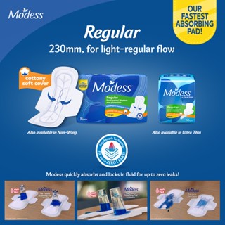 Modess Regular Cottony Soft with Wings Sanitary Napkins 32s | Shopee ...