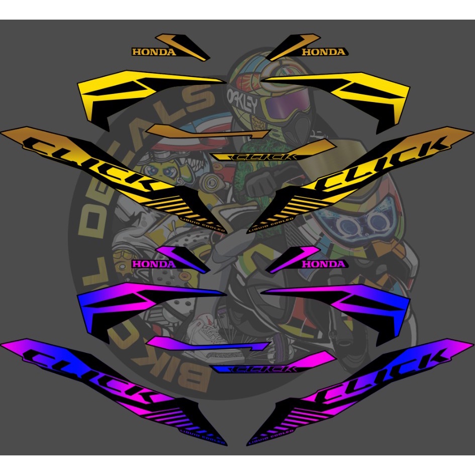 honda click v3 stock decals 2 bikcol decals | Shopee Philippines