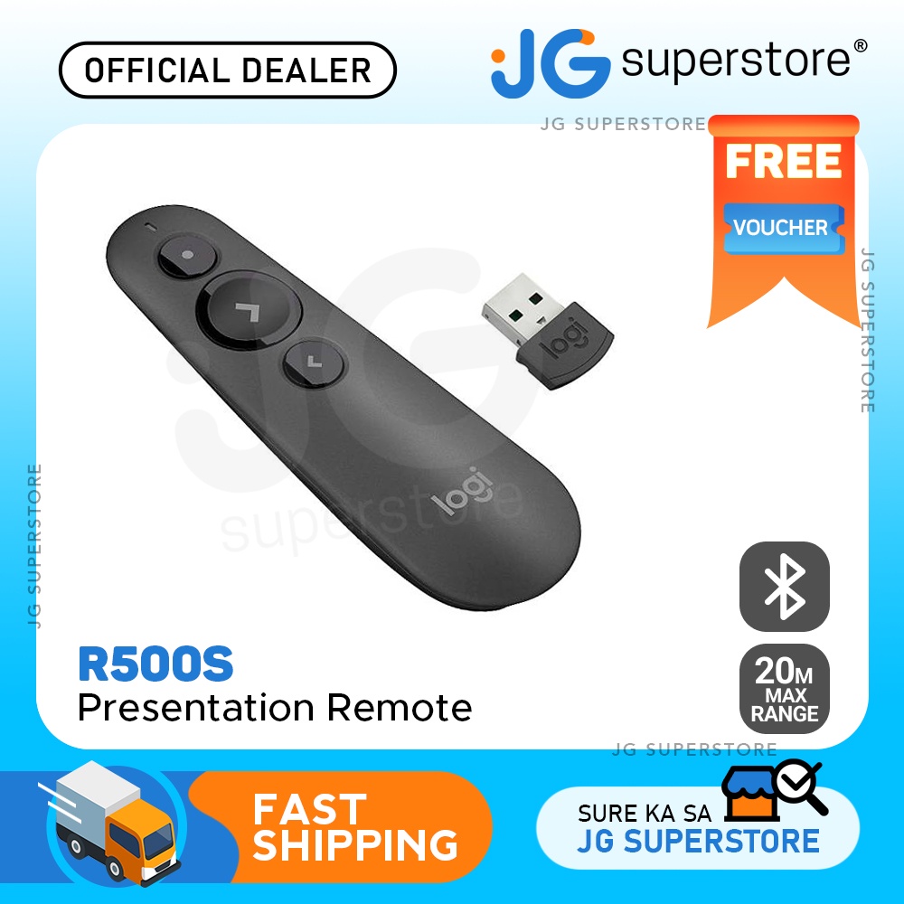 Logitech R500s Wireless Presentation Remote w/ 2.4GHz Bluetooth, USB ...