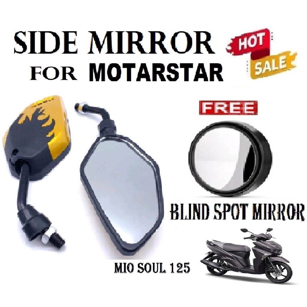 MOTORSTAR Star-X155 IIA MOTORCYCLE SIDE MIRROR/ SHORT STEM/ BLACK STEM ...