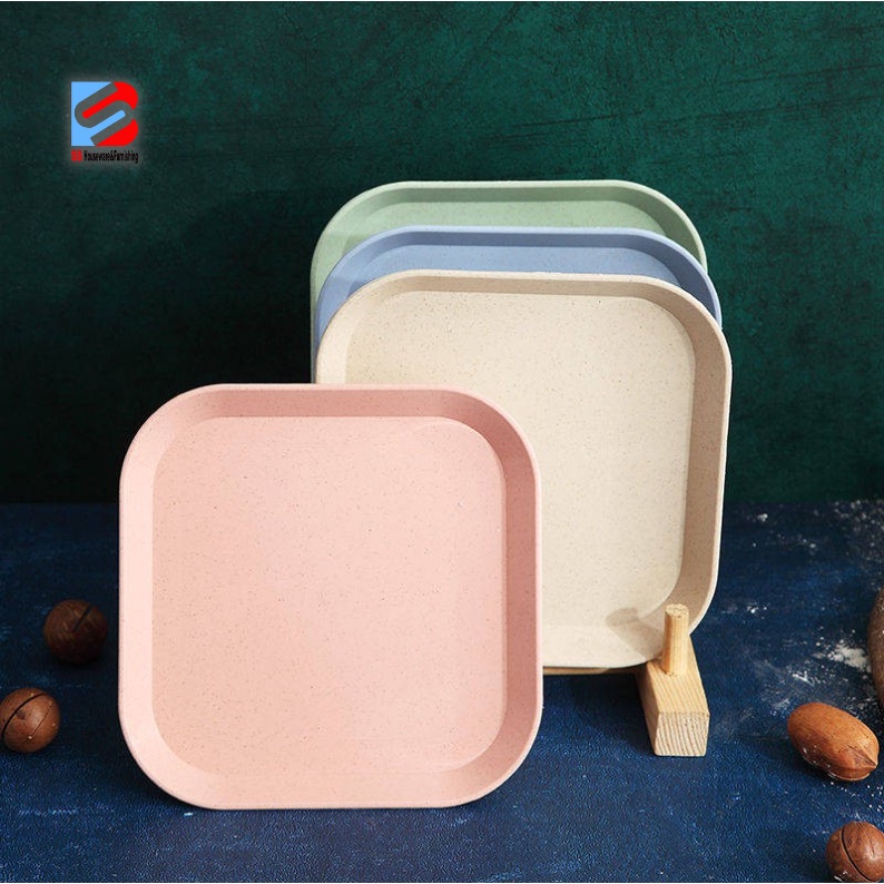 susan1188 Wheat Straw Square Plate Disk Dessert Plate Fruit Plastic ...