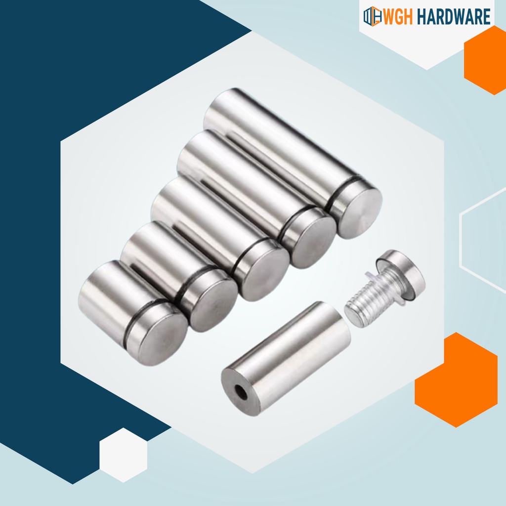 WGH 4pcs Advertising Bolt Stainless Standoff Glass Holder Mount Sign ...