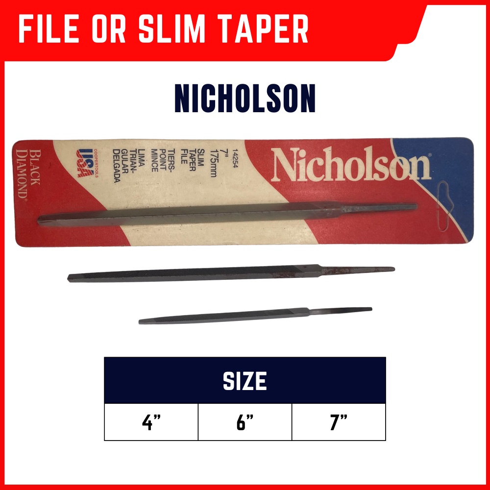 Nicholson File Slim Taper Triangle (Available: 4", 6", 7") Sold per pc ...