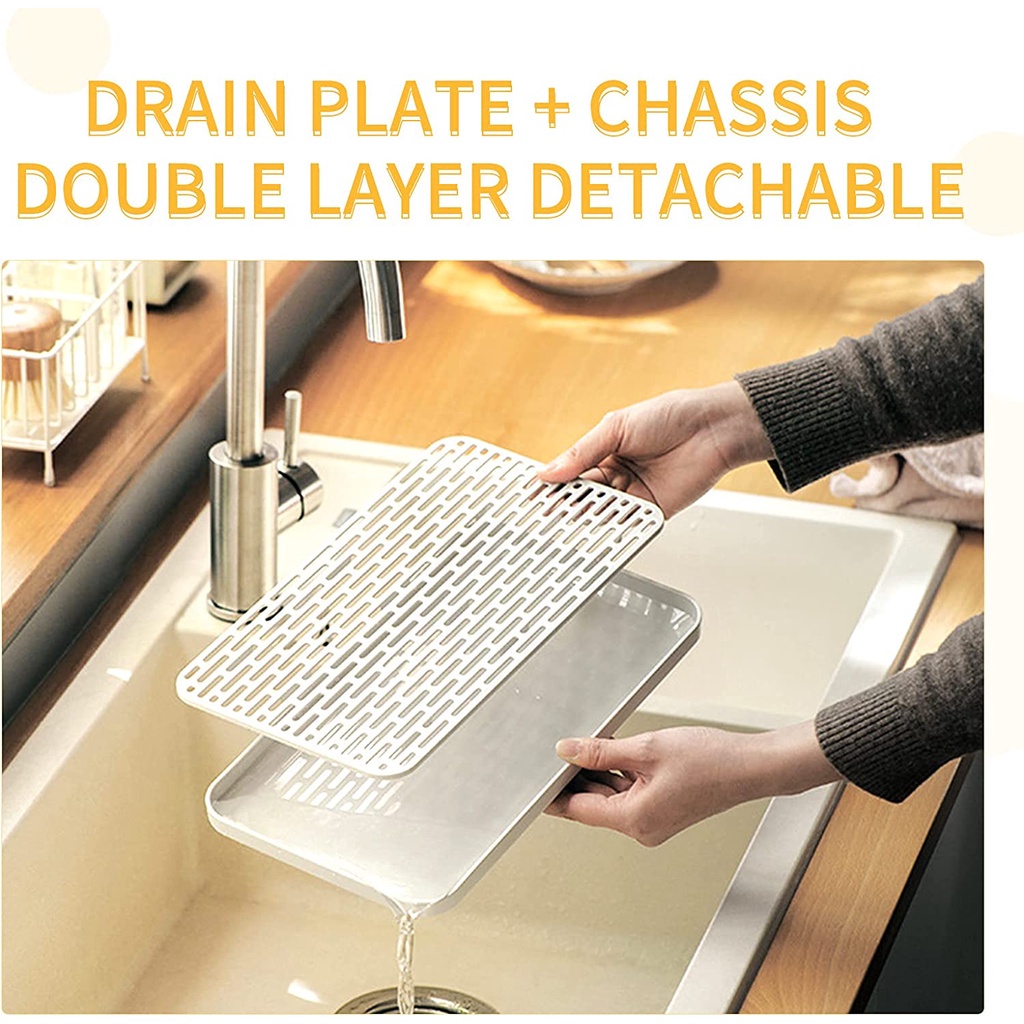 Kitchen Drain Tray Double Tray Rectangular Tea/Fruit Tray Creative ...