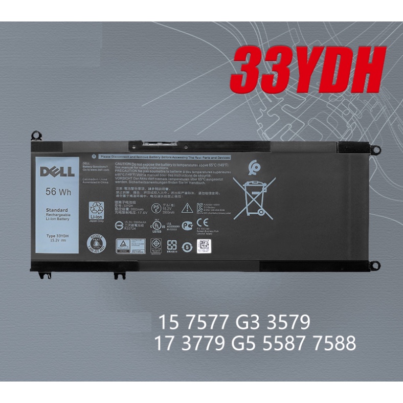 Original 33YDH Battery for Inspiron 15 7577 17 7000 7773 7778 7786 7779 ...