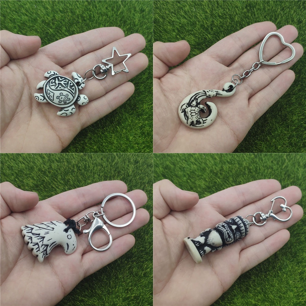 Cute Retro Silver Resin Eagle Dolphin Elephant Key Ring Tortoise Skull ...