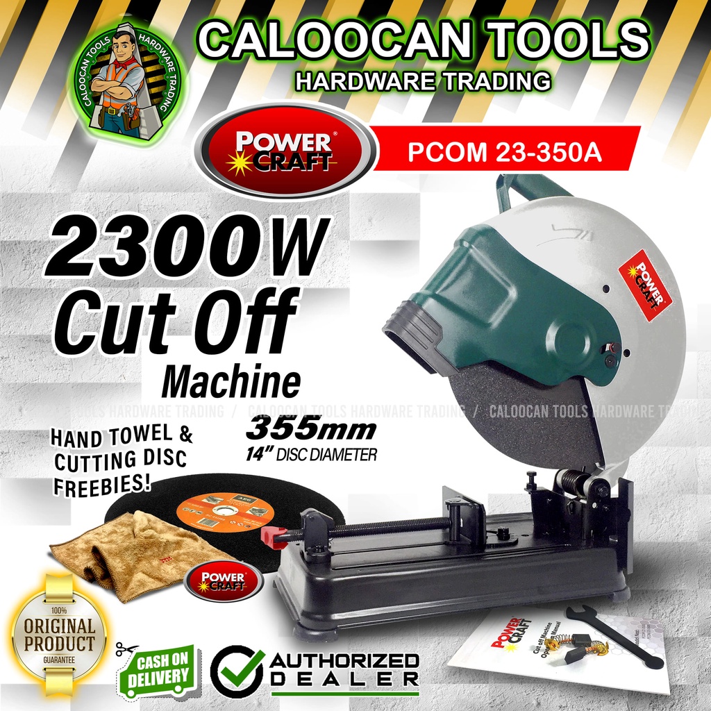 POWERCRAFT PCOM 23-350A 2300W Cut-Off Machine w/ FREE 14" Cutting Disc ...
